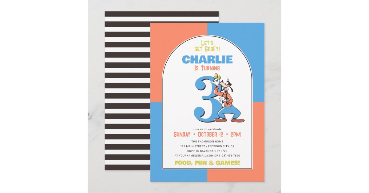Disney | Let's Get Goofy Boy's Birthday Invitation | Zazzle