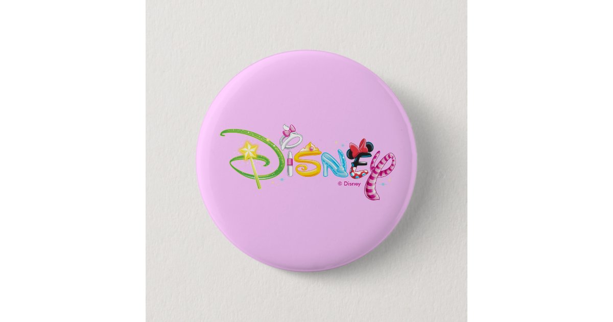 Disney Logo | Girl Characters Button | Zazzle