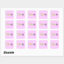 Disney Logo | Girl Characters Square Sticker | Zazzle