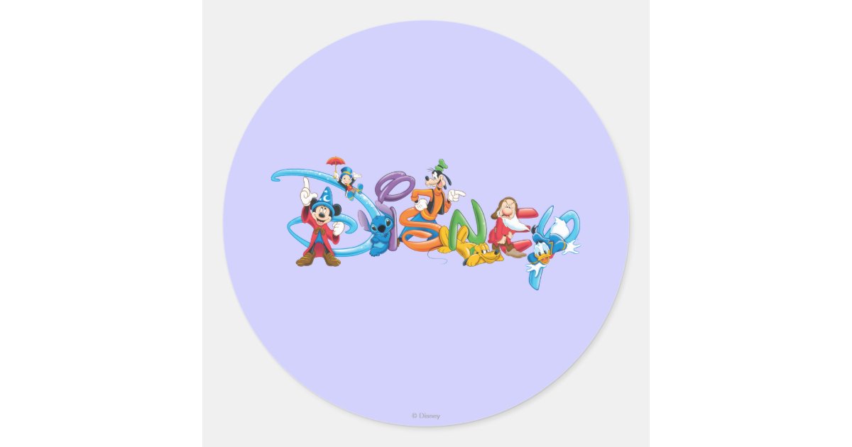 Disney Logo | Mickey and Friends Classic Round Sticker | Zazzle