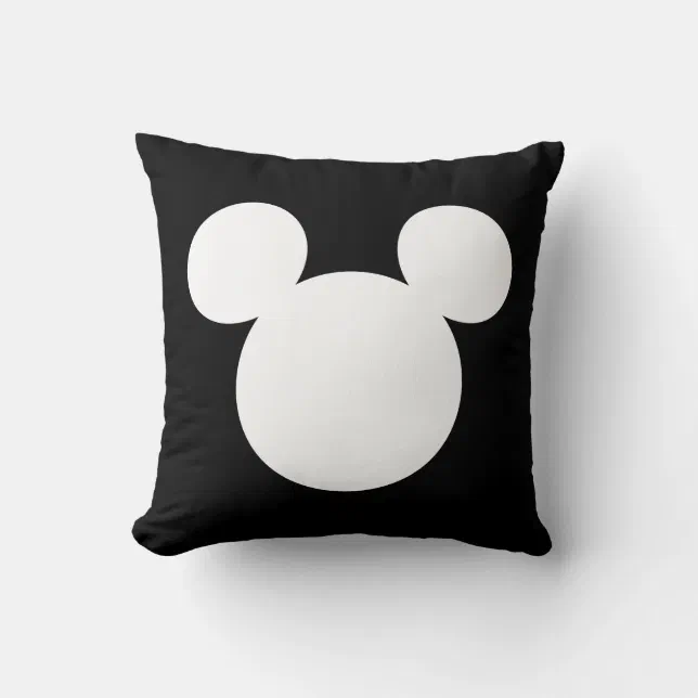 Disney Logo | White Mickey Icon Throw Pillow | Zazzle