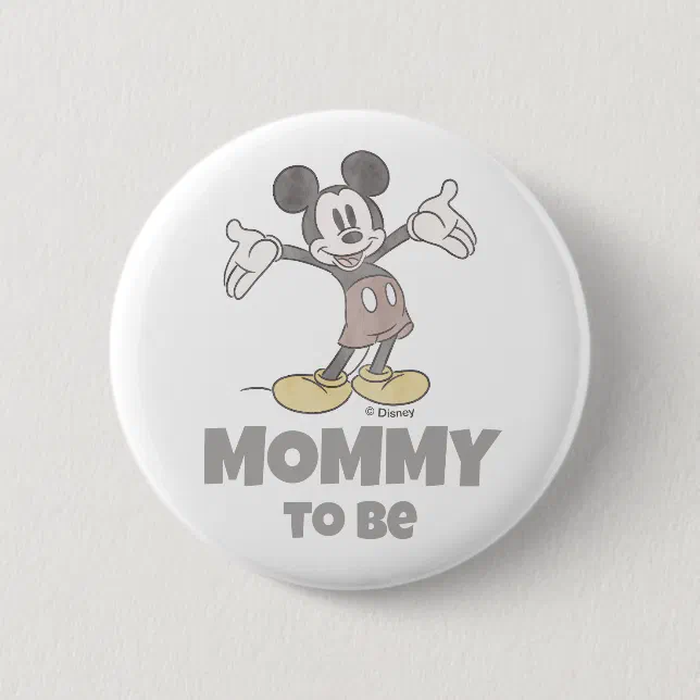 Disney Mickey Mouse Mommy to Be Baby Shower Button | Zazzle
