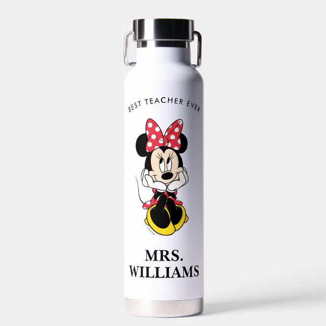 Disney | Minnie Mouse - Custom Teacher Water Bottle | Zazzle