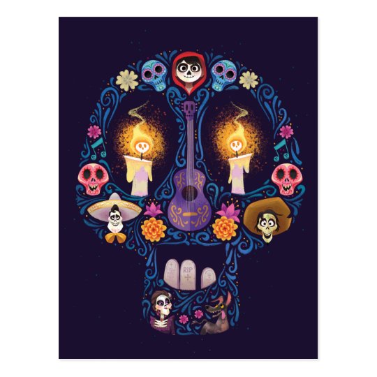 Disney Pixar Coco | Character Sugar Skull Postcard | Zazzle.com