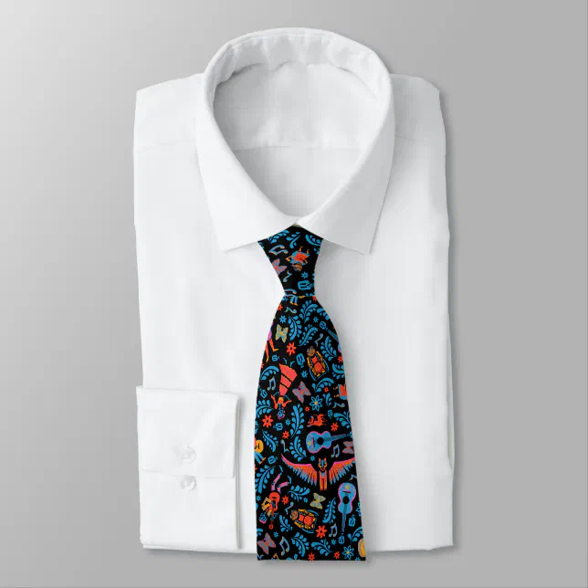 Disney Pixar Coco | Colorful Character Pattern Neck Tie | Zazzle