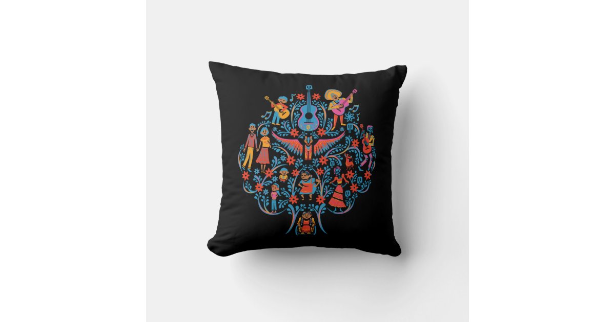 Disney Pixar Coco | Colorful Character Tree Throw Pillow | Zazzle