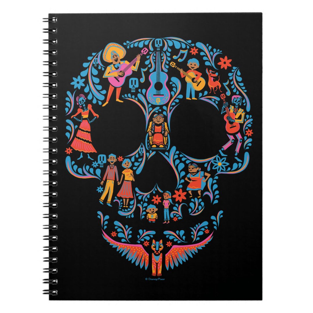 Disney Pixar Coco | Colorful Sugar Skull Notebook | Zazzle