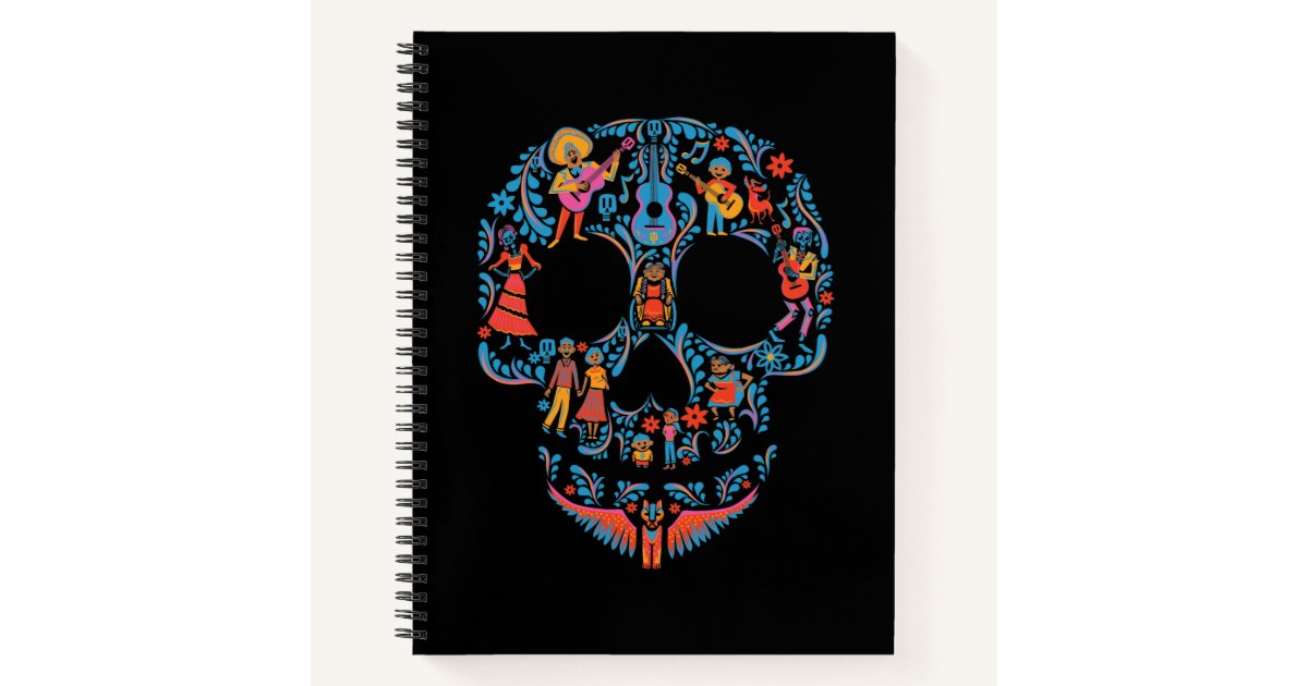 Disney Pixar Coco | Colorful Sugar Skull Notebook | Zazzle