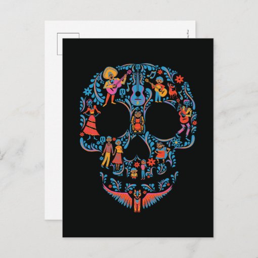 Disney Pixar Coco | Colorful Sugar Skull Postcard | Zazzle