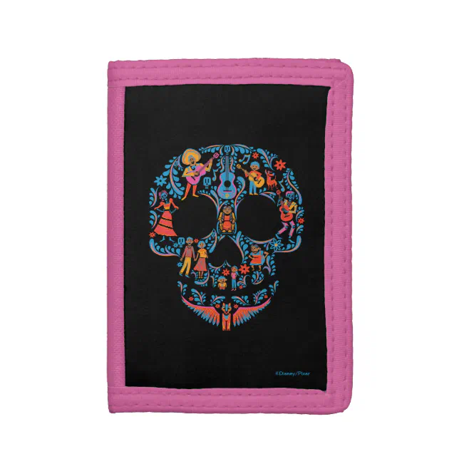 Disney Pixar Coco | Colorful Sugar Skull Trifold Wallet | Zazzle