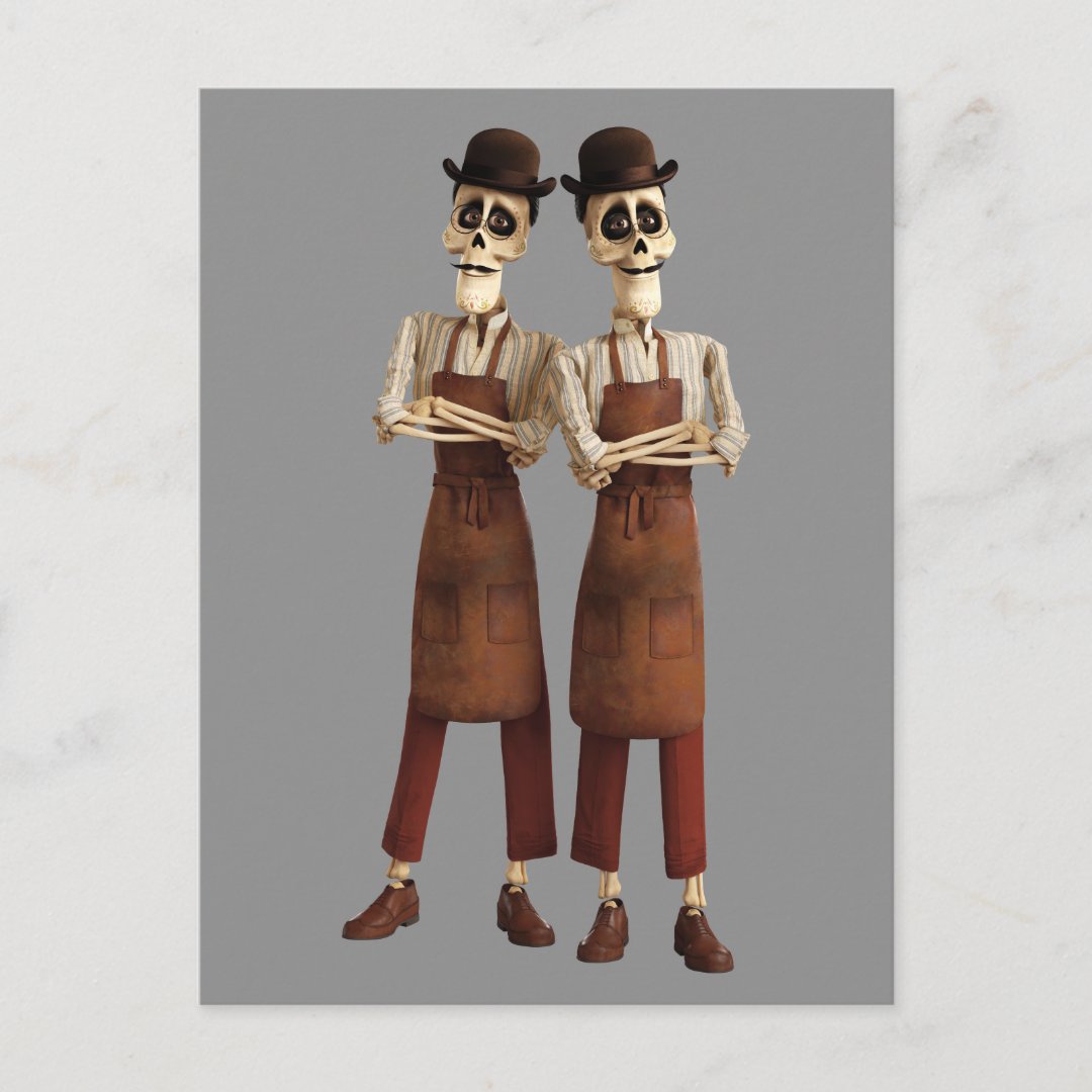 Disney Pixar Coco | Cool Twin Skeletons Postcard | Zazzle