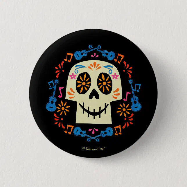 Disney Pixar Coco | Gothic Sugar Skull Pinback Button | Zazzle