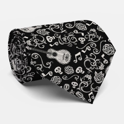 Disney Pixar Coco | Guitar & Rose Pattern Neck Tie | Zazzle