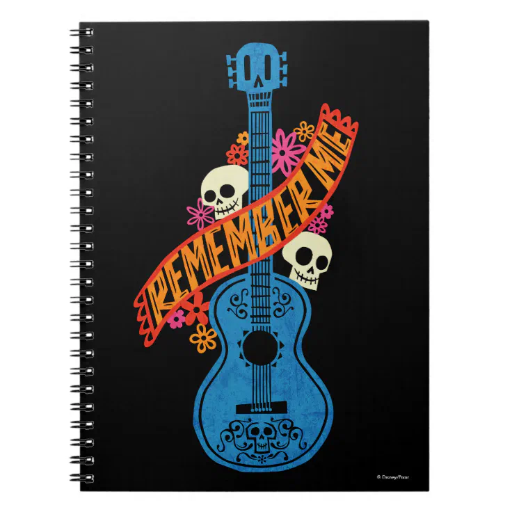 Disney Pixar Coco | Guitar Sugar Skulls Typography Notebook | Zazzle