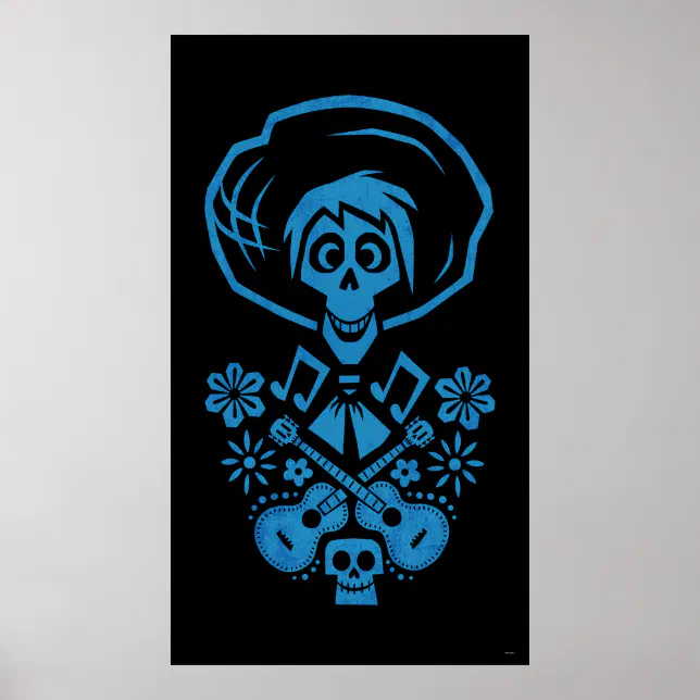 Disney Pixar Coco | Hector | Guitar Silhouette Poster | Zazzle