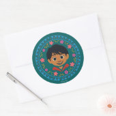 Disney Pixar Coco | Miguel | Floral Graphic Classic Round Sticker | Zazzle