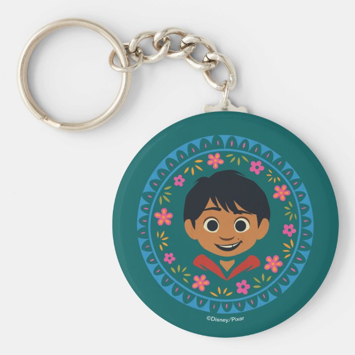 Disney Pixar Coco | Miguel | Floral Graphic Keychain | Zazzle.com