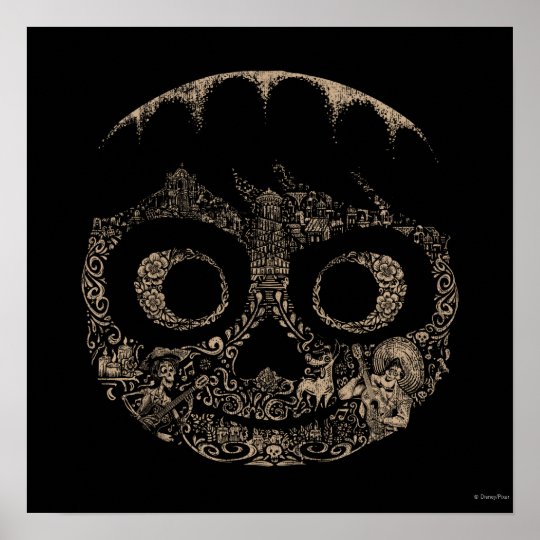 Disney Pixar Coco | Miguel | Ornate Skull Graphic Poster | Zazzle.com