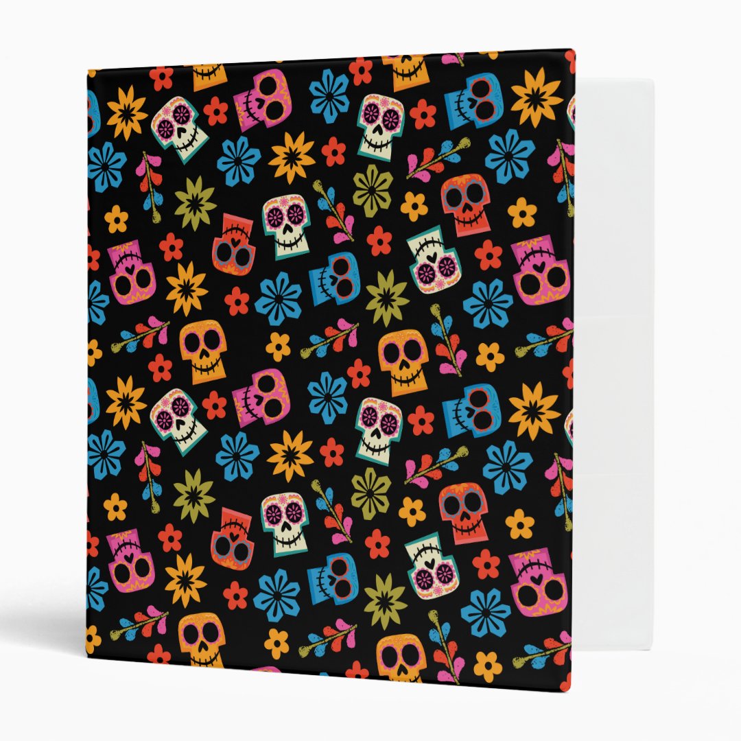 Disney Pixar Coco | Sugar Skull & Floral Pattern Binder | Zazzle