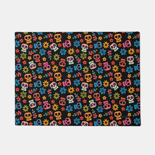Disney Pixar Coco | Sugar Skull & Floral Pattern Doormat | Zazzle