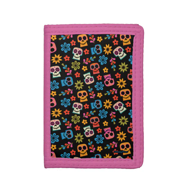 Disney Pixar Coco | Sugar Skull & Floral Pattern Trifold Wallet | Zazzle