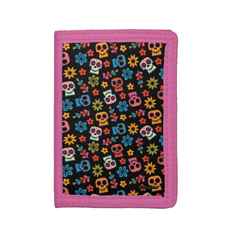 Disney Pixar Coco | Sugar Skull & Floral Pattern Trifold Wallet | Zazzle
