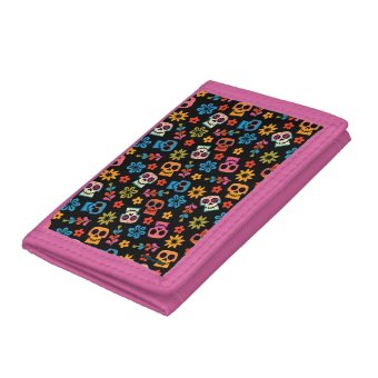 Disney Pixar Coco | Sugar Skull & Floral Pattern Trifold Wallet | Zazzle