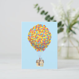 Disney Pixar UP | Balloon House Pastel Postcard | Zazzle