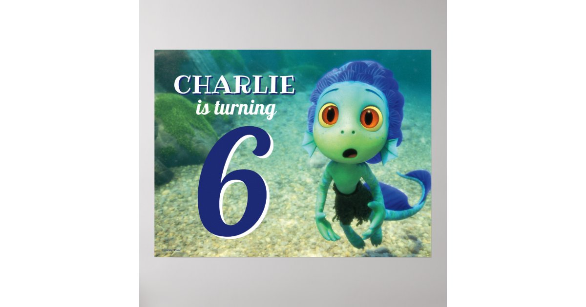 Disney Pixar's Luca Birthday Poster | Zazzle