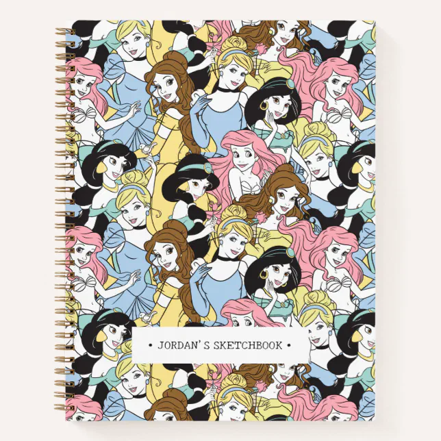 Disney Princess | Add Name Sketch Notebook | Zazzle