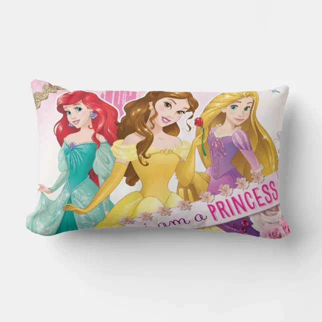 Disney Princess | Ariel, Belle and Rapunzel Lumbar Pillow | Zazzle