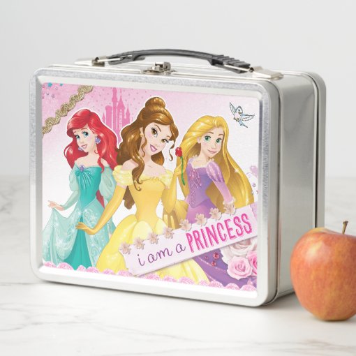 Disney Princess | Ariel, Belle and Rapunzel Metal Lunch Box | Zazzle