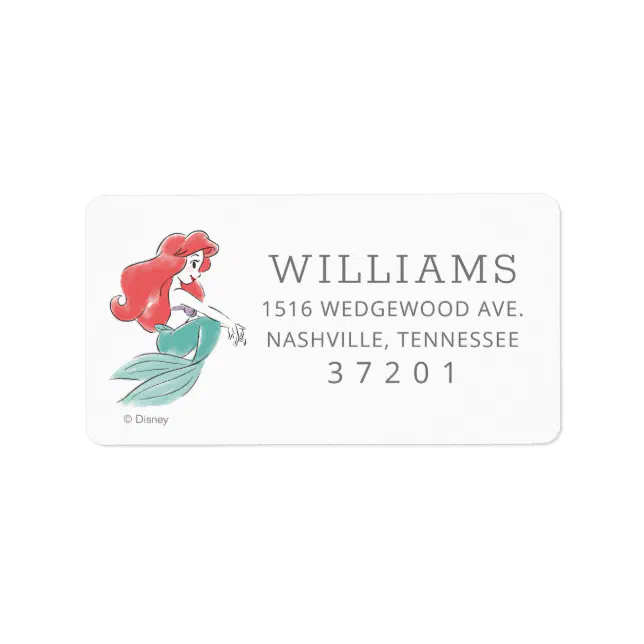 Disney Princess Ariel | Girl Baby Shower Label | Zazzle