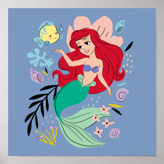 Disney Princess | Ariel & the Ocean Animals Poster | Zazzle