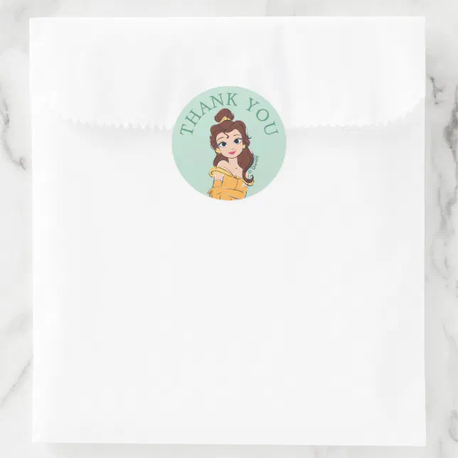 Disney Princess Belle l Girls Birthday Classic Round Sticker | Zazzle