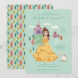 Disney Princess Belle l Girls Birthday Sleepover Invitation | Zazzle