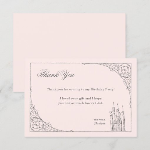 Disney Princess Castle | Fairy Tale Thank You Invitation | Zazzle
