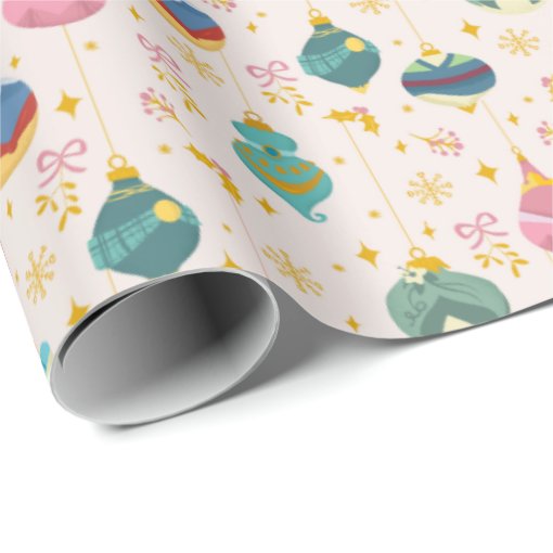 Disney Princess Christma Ornament Pattern Wrapping Paper | Zazzle