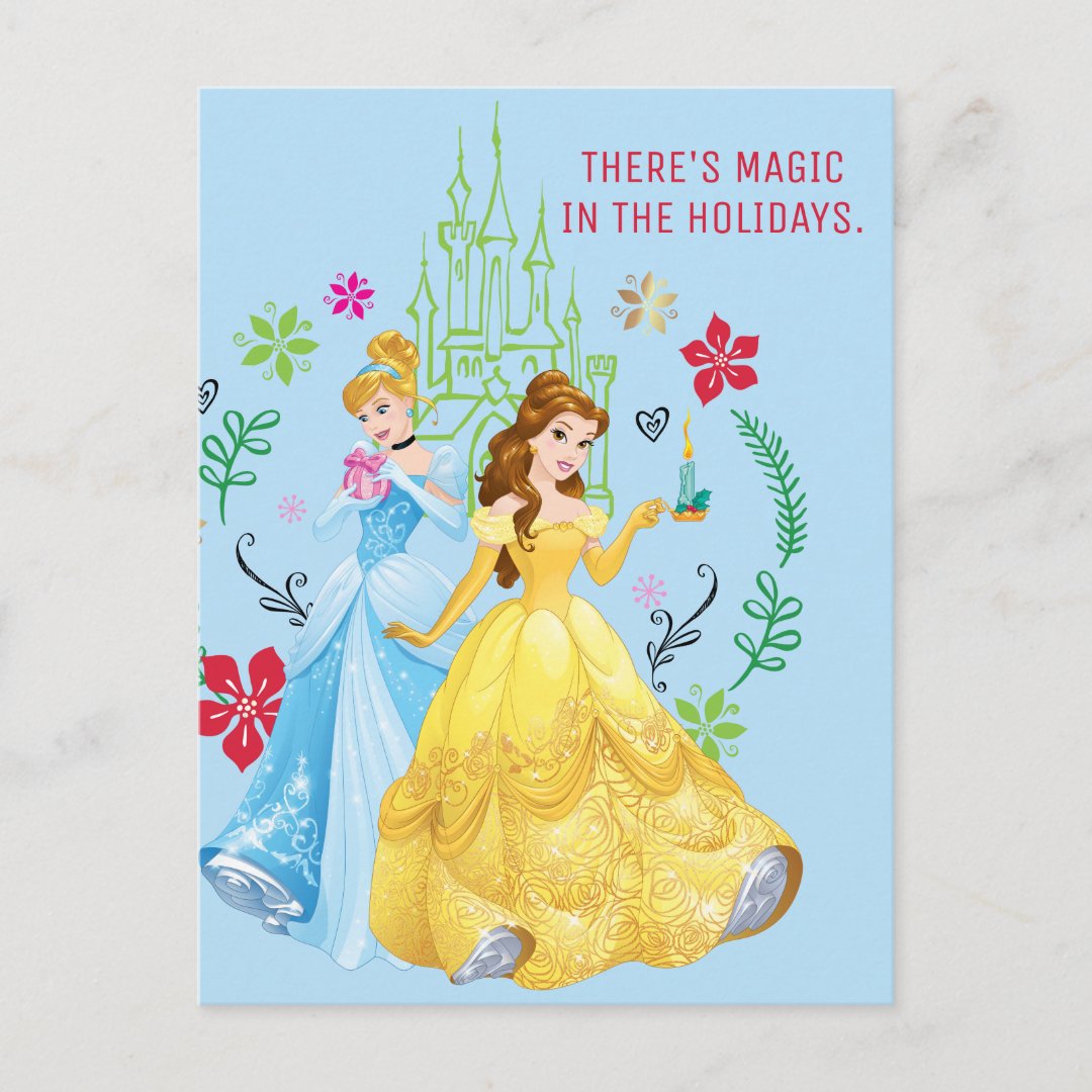 Disney Princess | Christmas Princesses Holiday Postcard | Zazzle