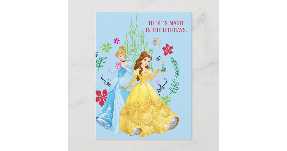 Disney Princess | Christmas Princesses Holiday Postcard | Zazzle
