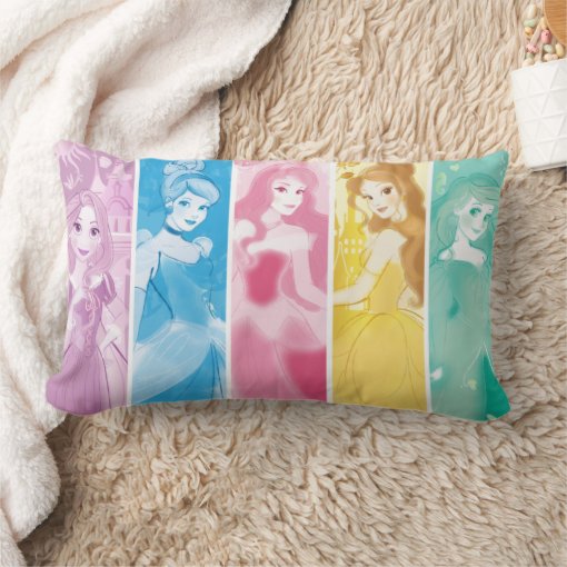 Disney Princess Colorful Portrait Collection Lumbar Pillow | Zazzle