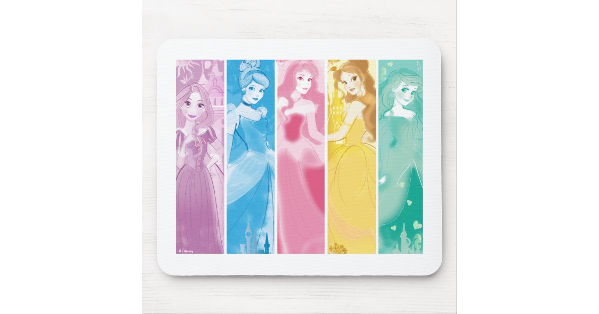 Disney Princess Colorful Portrait Collection Mouse Pad | Zazzle
