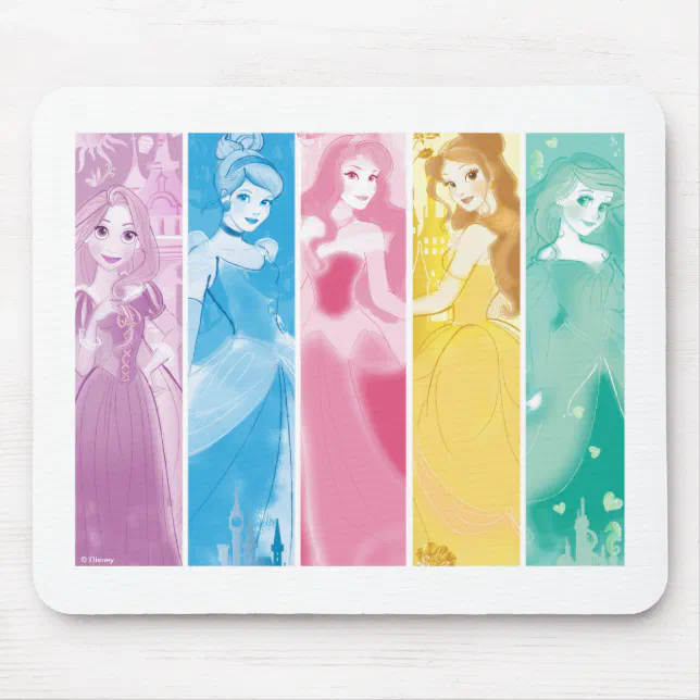 Disney Princess Colorful Portrait Collection Mouse Pad | Zazzle