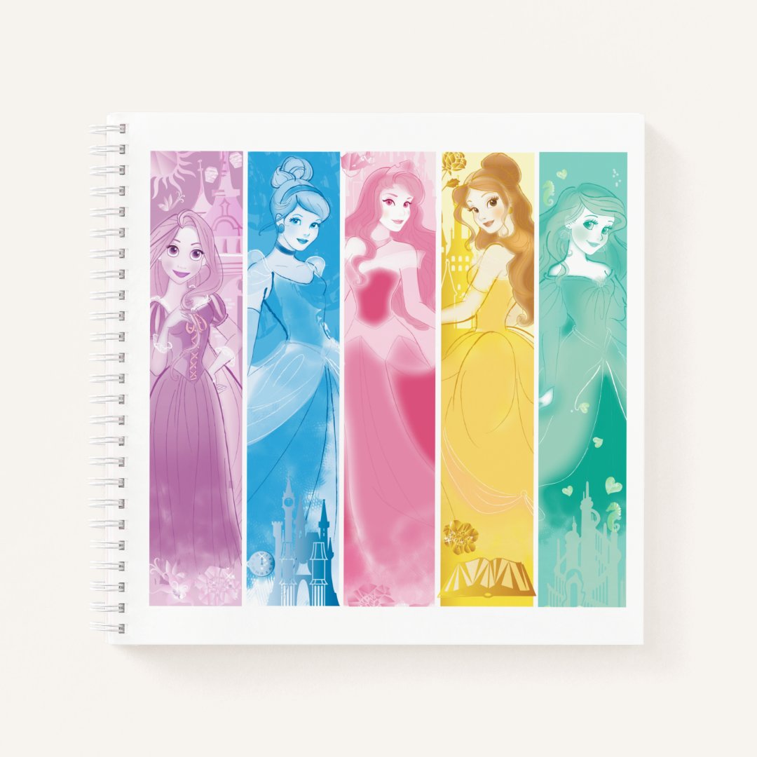Disney Princess Colorful Portrait Collection Notebook | Zazzle