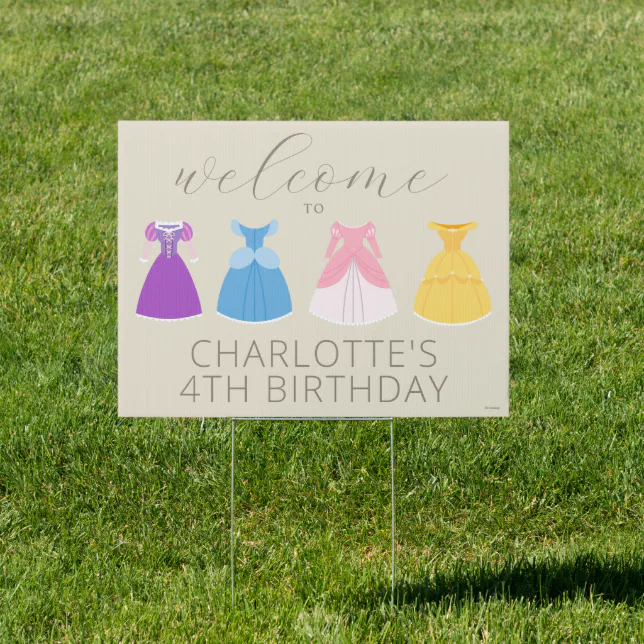Disney Princess Dresses | Birthday Welcome Sign | Zazzle