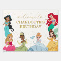 Disney Princess Gold Sparkle Birthday Welcome Sign | Zazzle