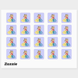 Disney Princess | Holding Hand to Face Square Sticker | Zazzle