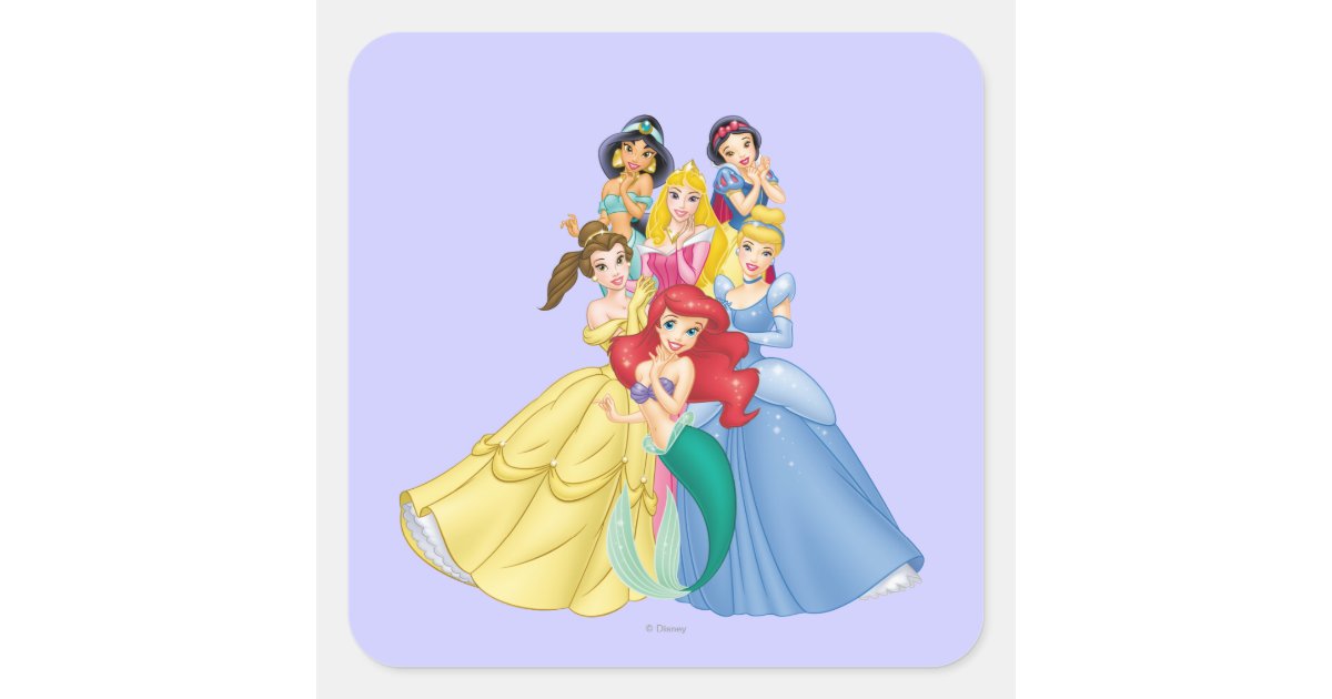 Disney Princess | Holding Hand to Face Square Sticker | Zazzle