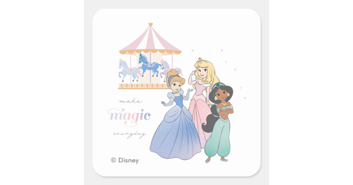 Disney Princess | Make Magic Square Sticker | Zazzle