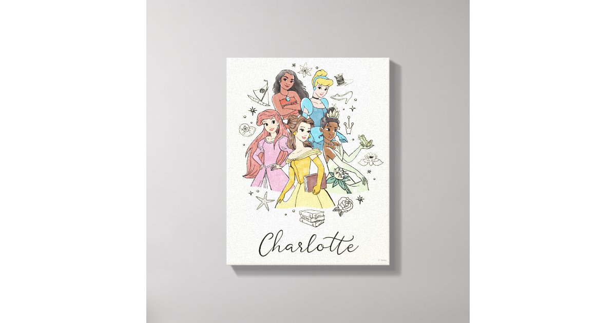 Disney Princess Marker Doodles Canvas Print | Zazzle